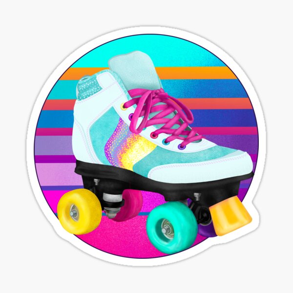 "Retro Vaporwave Vintage 80s Rollerskate" Sticker by theBlueKazoo ...