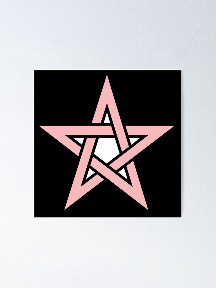 "Pink Upright Pentacle Pentagram Witchcraft And Wicca" Poster by ...