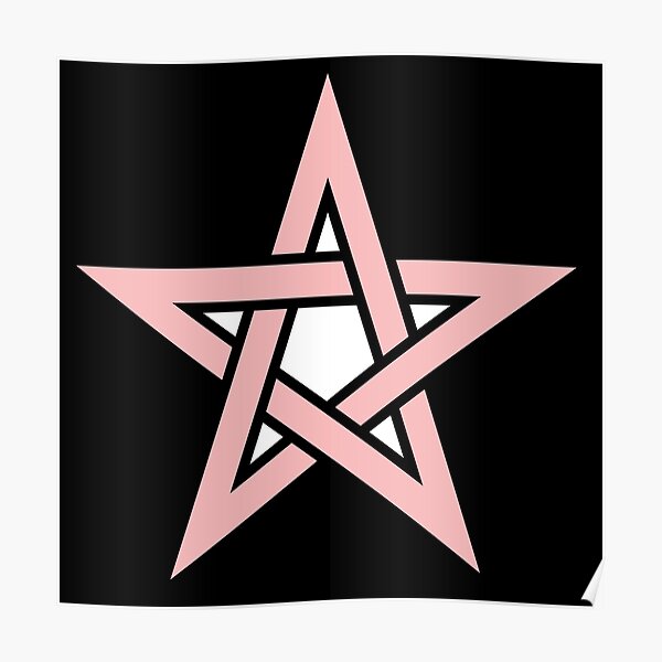 "Pink Upright Pentacle Pentagram Witchcraft And Wicca" Poster by ...
