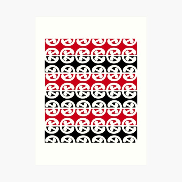 " Mangopare Kowhaiwhai Design in Black" Art Print for Sale by Kiwidom ...