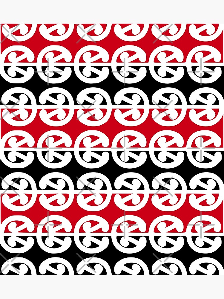 " Mangopare Kowhaiwhai Design in Black" Art Print for Sale by Kiwidom ...