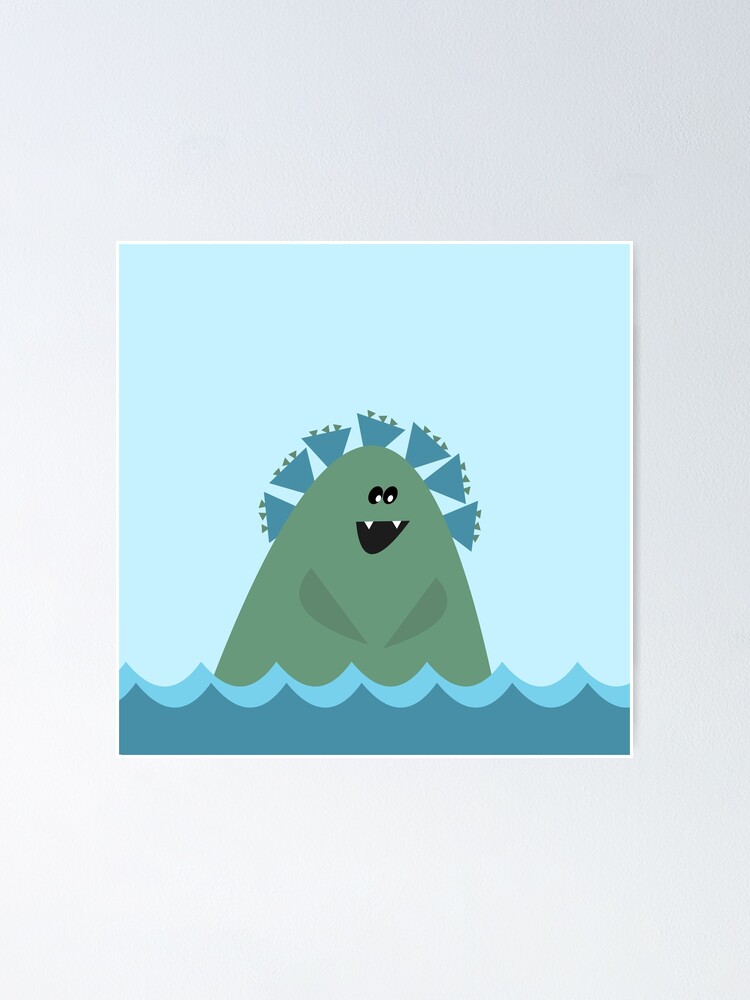 "Cute Friendly Sea Monster in Blue and Green" Poster for Sale by ...