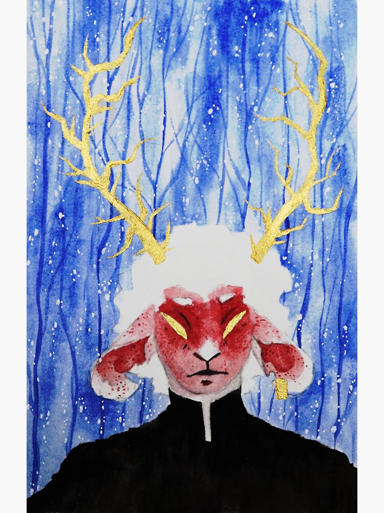 "Gold Faun" Sticker for Sale by AceLlama | Redbubble