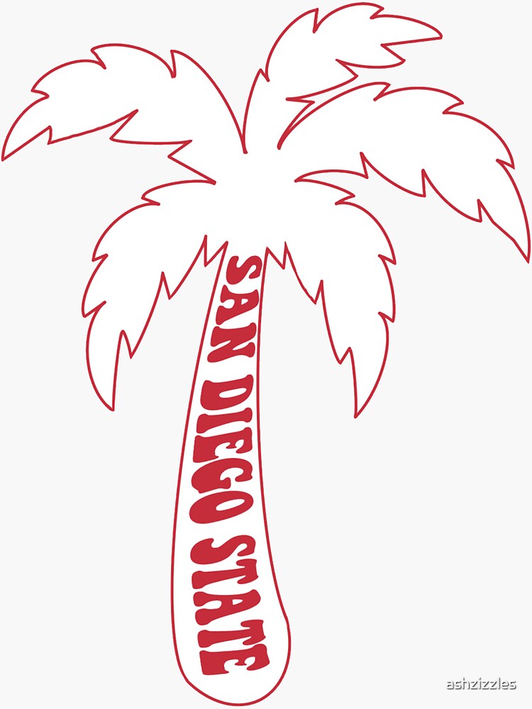 "SDSU Palm Tree " Sticker for Sale by ashzizzles | Redbubble