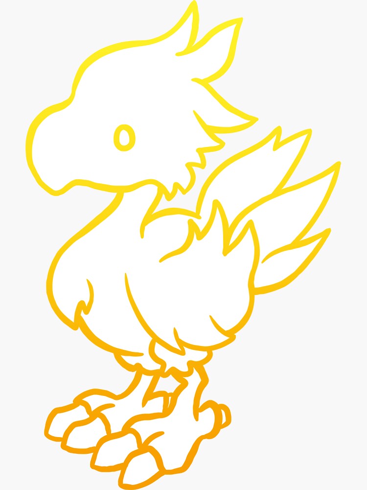 "Final Fantasy - Chocobo" Sticker for Sale by RikDrawsThings | Redbubble