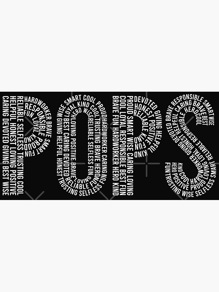 "POPS word cloud print design - POPS gifts and apparel" Poster by ...