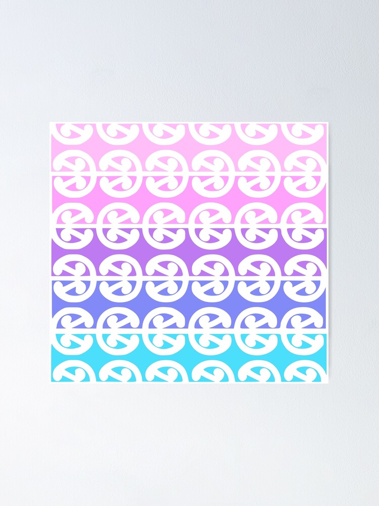 "Mangopare Kowhaiwhai Design Blue to Pink" Poster by Kiwidom | Redbubble