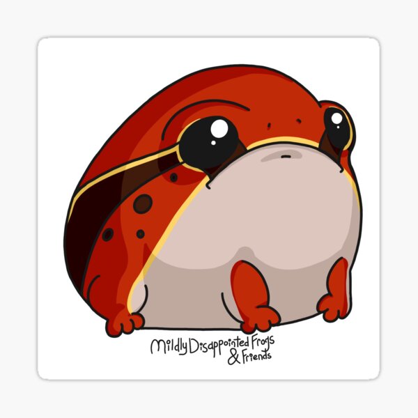 "Mildly Disappointed Tomato Frog" Sticker for Sale by Mildly-D-Frogs ...