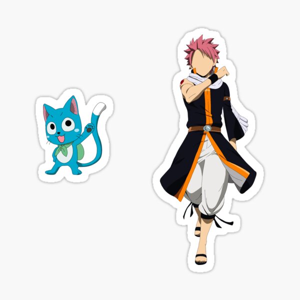 "Natsu and Happy Sticker Set" Sticker by PrincessGrey | Redbubble