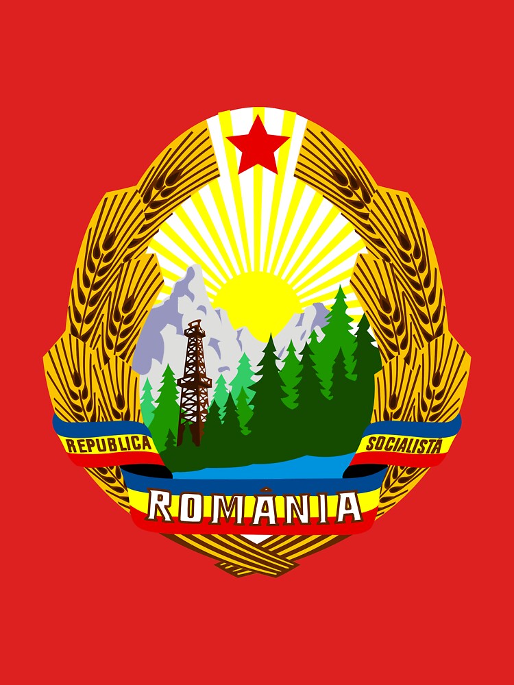 "Socialist Romania Emblem" T-shirt for Sale by charlieshim | Redbubble ...