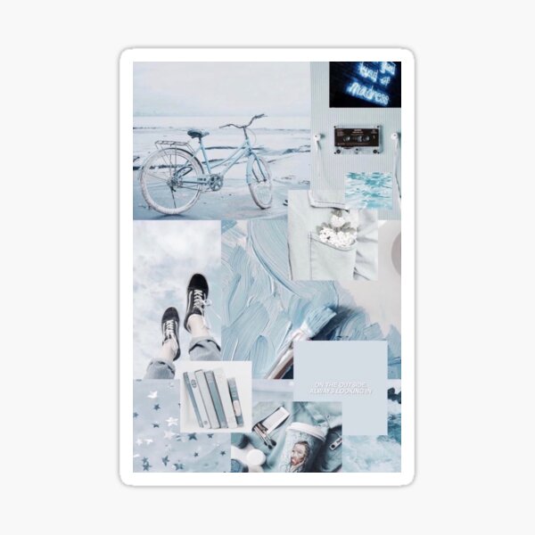 "Blue Aesthetic Photo Collage" Sticker for Sale by stickerdesignss ...