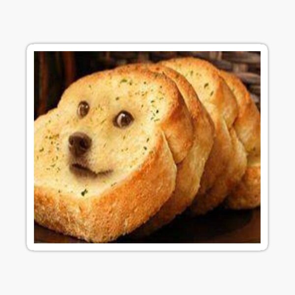 "doge garlic bread yum" Sticker for Sale by j0hnthetiger | Redbubble