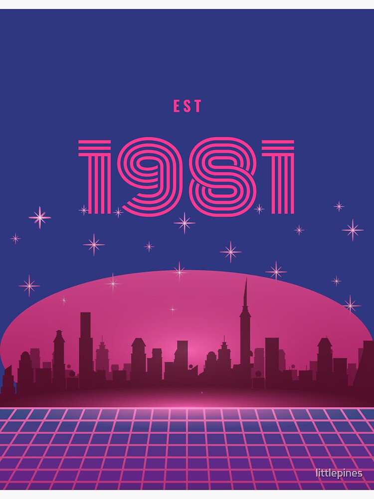 "Established 1981 born in birth year" Sticker by littlepines | Redbubble