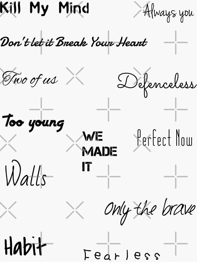 "Walls Track List - Sticker pack" Sticker for Sale by zoealyce | Redbubble