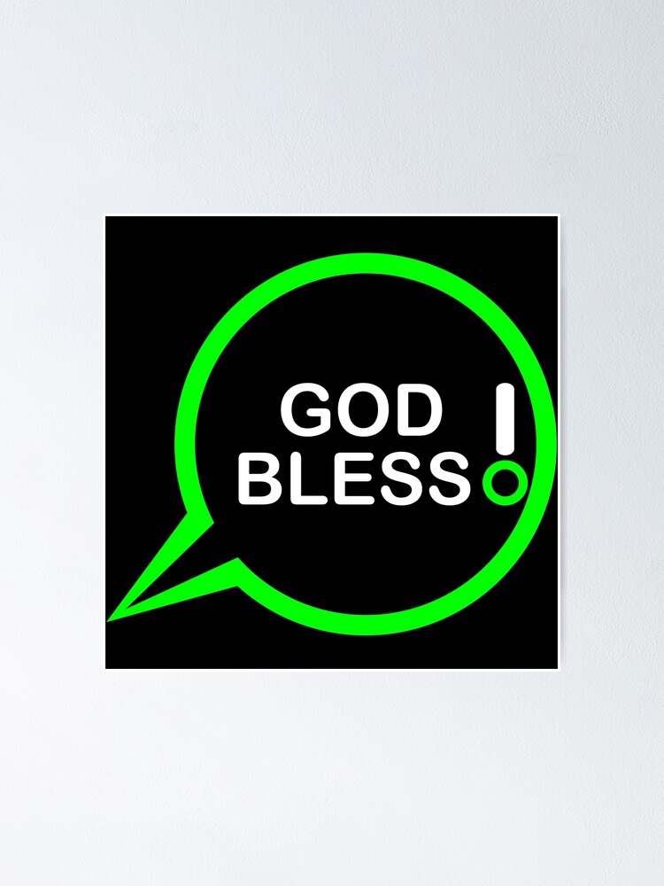 "GOD BLESS!-LUCKY GREEN-MY WORD BUBBLE - BLESSING WISHES SERIES" Poster ...
