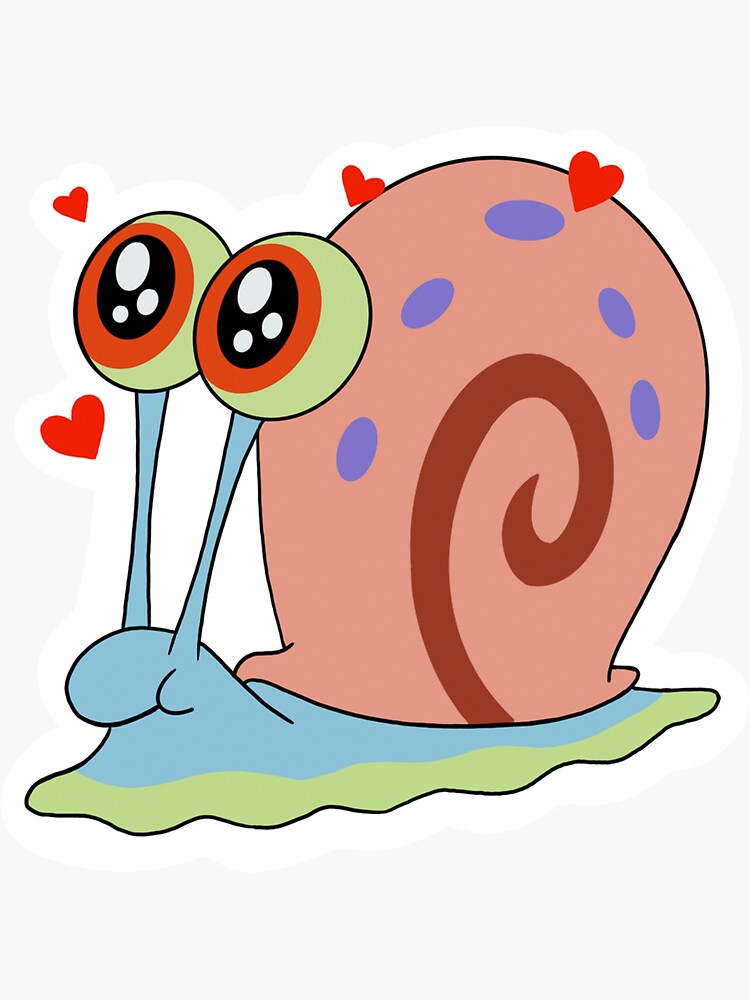 "Gary with Hearts (Spongebob)" Sticker for Sale by devilstripdes ...
