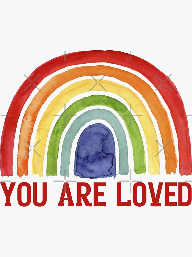 "You Are Loved Watercolor Rainbow #4" Sticker for Sale by SalahBlt ...