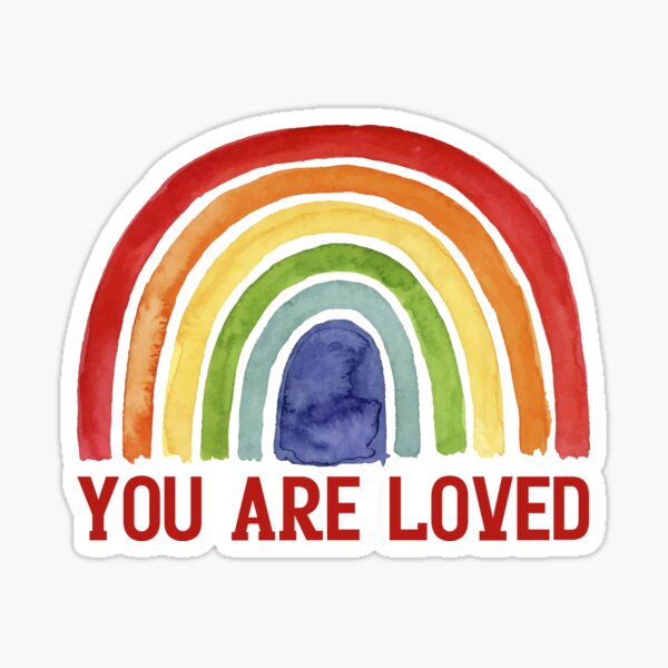 "You Are Loved Watercolor Rainbow #4" Sticker for Sale by SalahBlt ...