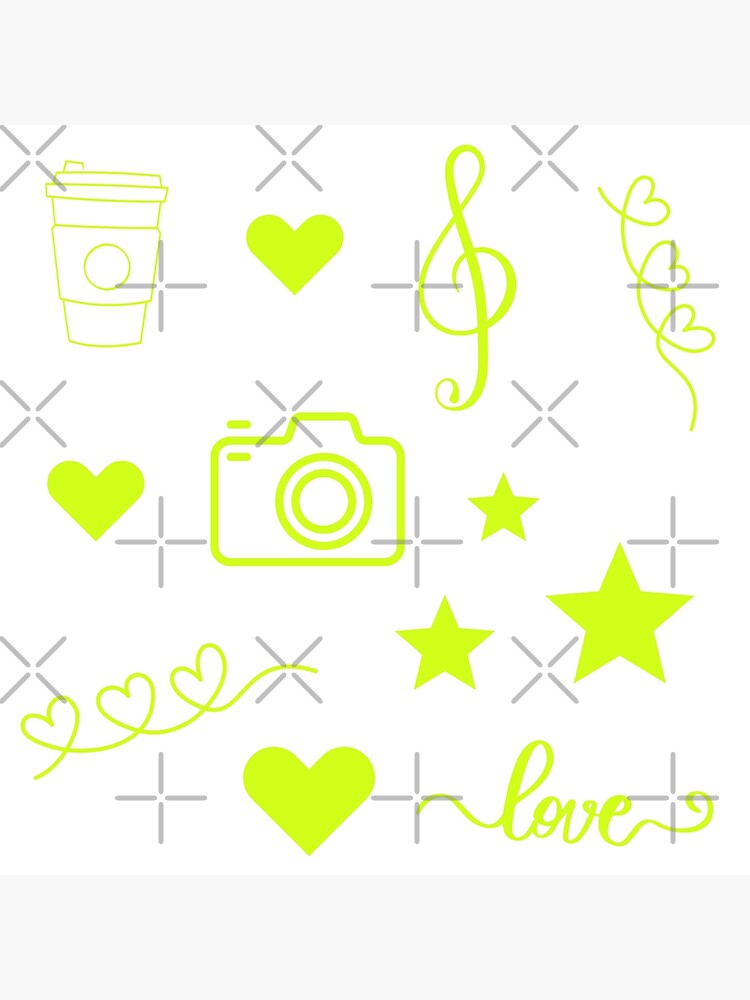 "Neon Green Sticker Pack" Poster for Sale by lolora | Redbubble