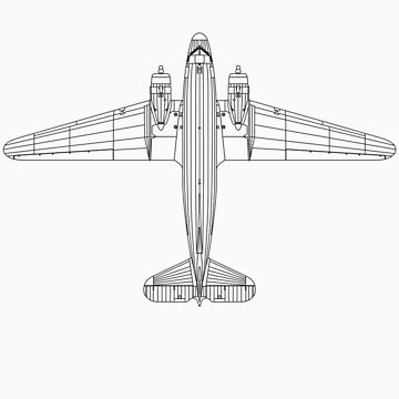 "Douglas DC-3 Blueprint" Sticker for Sale by zoidberg69 | Redbubble