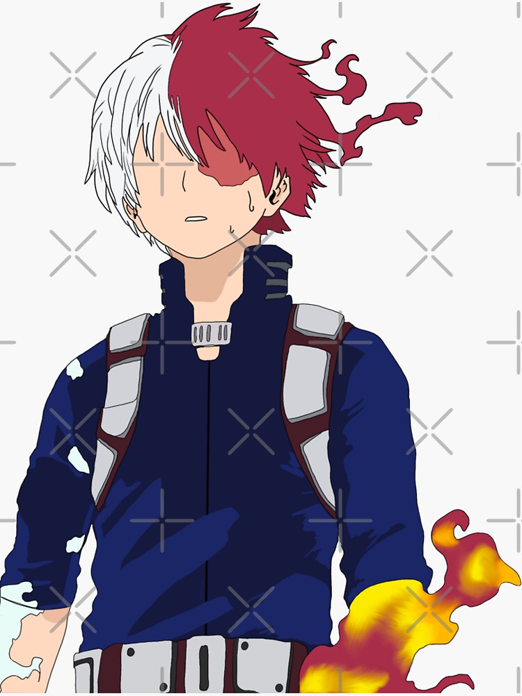 "Shoto todoroki fire&ice" Sticker for Sale by baboucorse | Redbubble