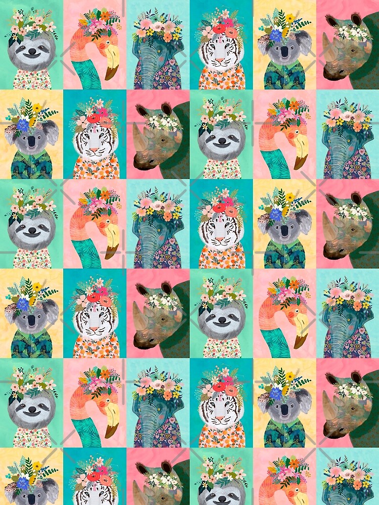 Póster «Animales salvajes del espíritu con corona floral» de MiaCharro ...