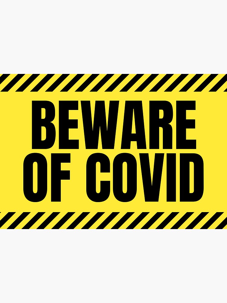 "Beware of covid face mask" Sticker for Sale by Hebam07 | Redbubble