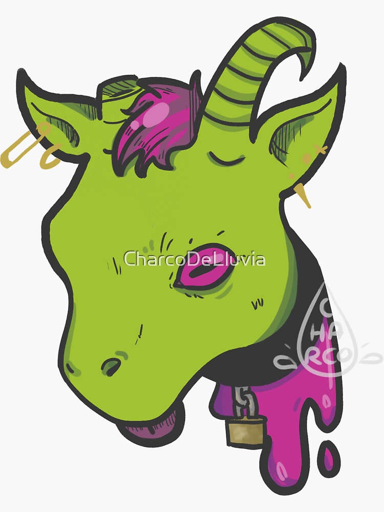"Kiss the goat" Sticker for Sale by CharcoDeLluvia | Redbubble