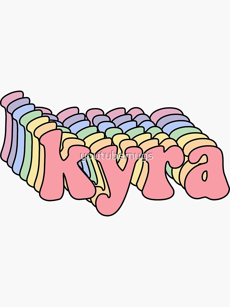 "kyra name sticker" Sticker for Sale by youtubemugs | Redbubble