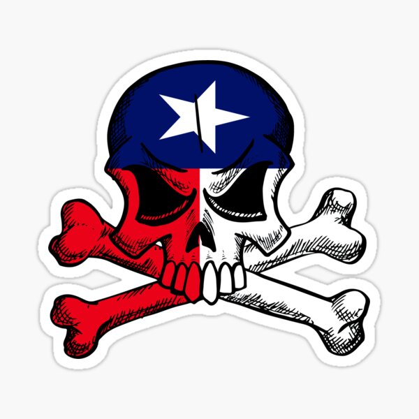 Texas Skull Flag Stickers | Redbubble