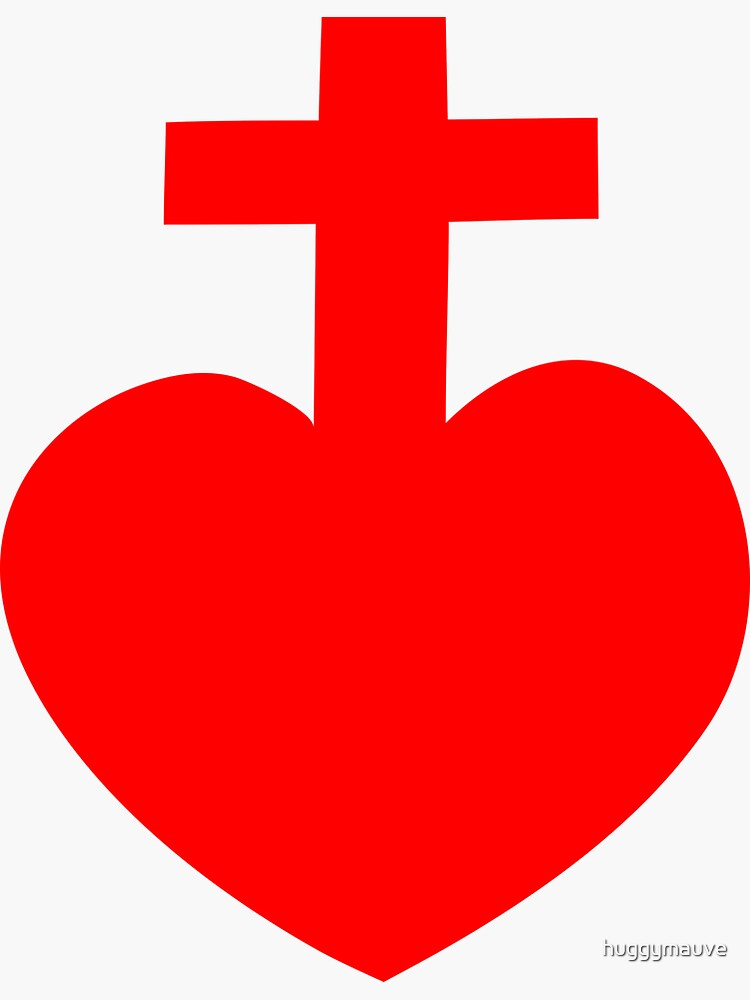 "holy heart cross sacré coeur vendée" Sticker for Sale by huggymauve ...