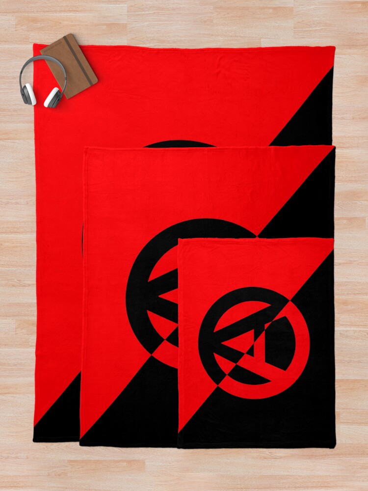 "Anarchy Circle-A on Anarcho-Syndicalism Color Inverted" Throw Blanket ...