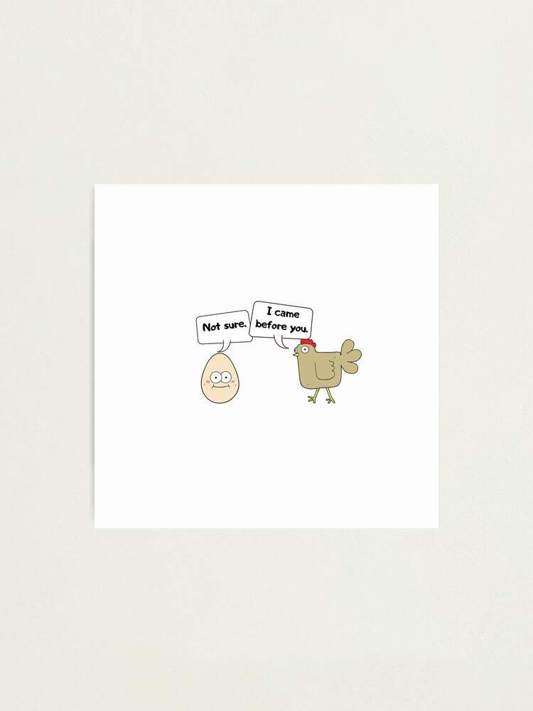Lámina fotográfica «Meme del huevo y la gallina Evolución divertida del ...