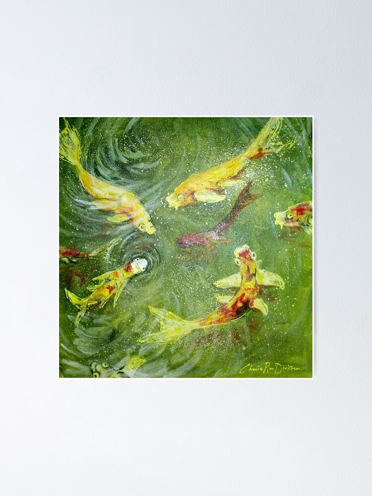 "Koi Fish Pond" Poster for Sale by cheriedirksen | Redbubble