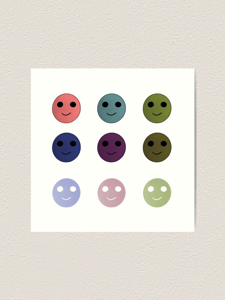 "Happy face sticker pack" Art Print for Sale by samhn19 | Redbubble
