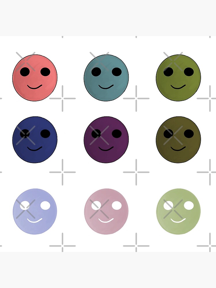 "Happy face sticker pack" Art Print for Sale by samhn19 | Redbubble