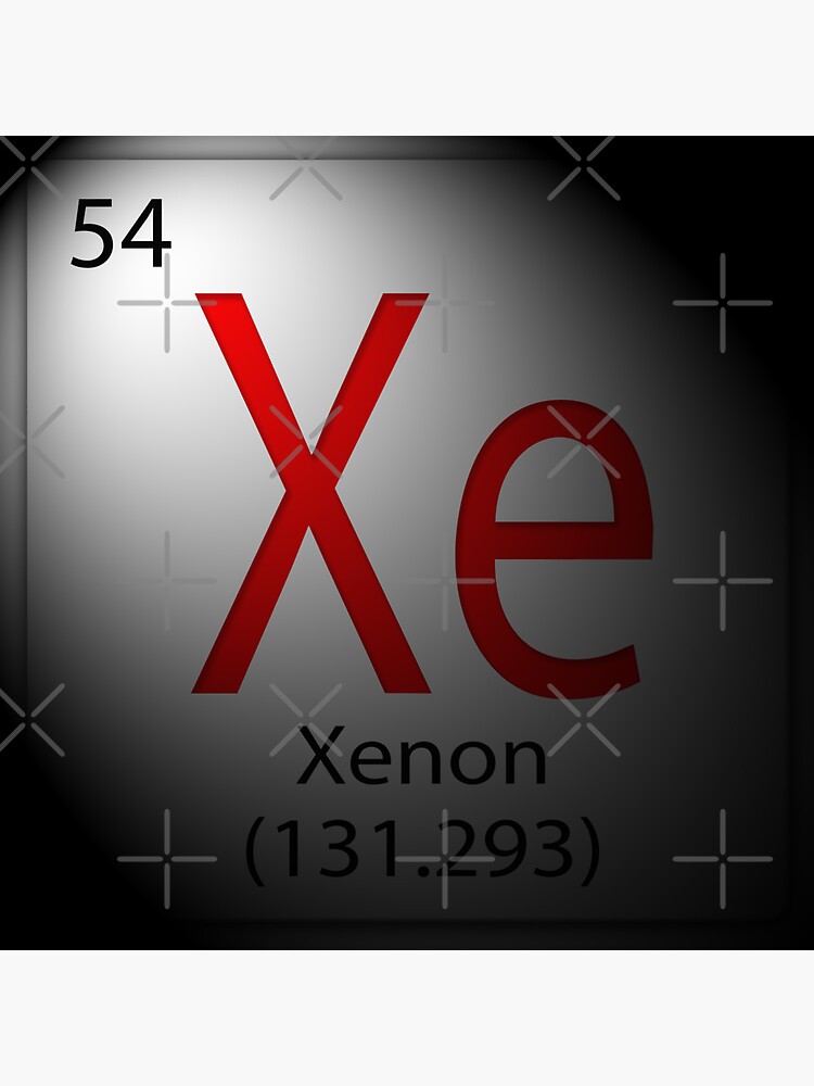 "chemical element tile xe- xenon with spot light effect. " Sticker for ...