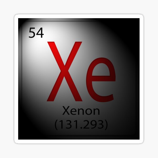 "chemical element tile xe- xenon with spot light effect. " Sticker for ...