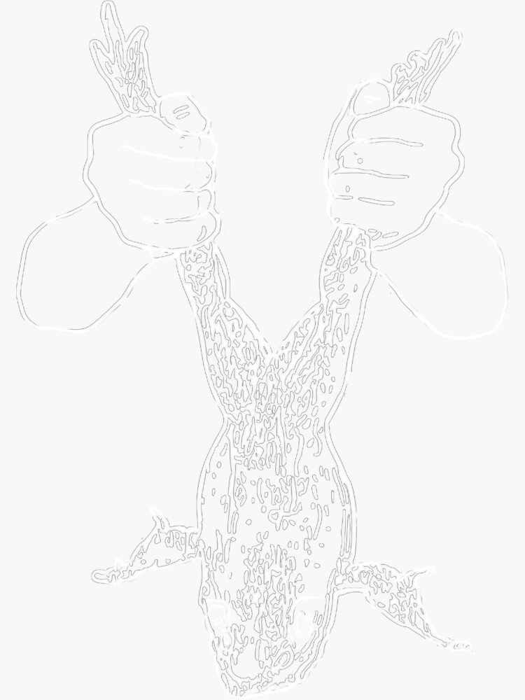 "White Frog Gigger holding a frog after gigging under moon light" Sticker for Sale by ...