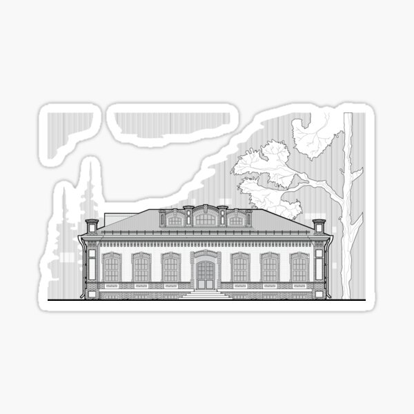 "Merchant house silhouette" Sticker by LLLUID | Redbubble