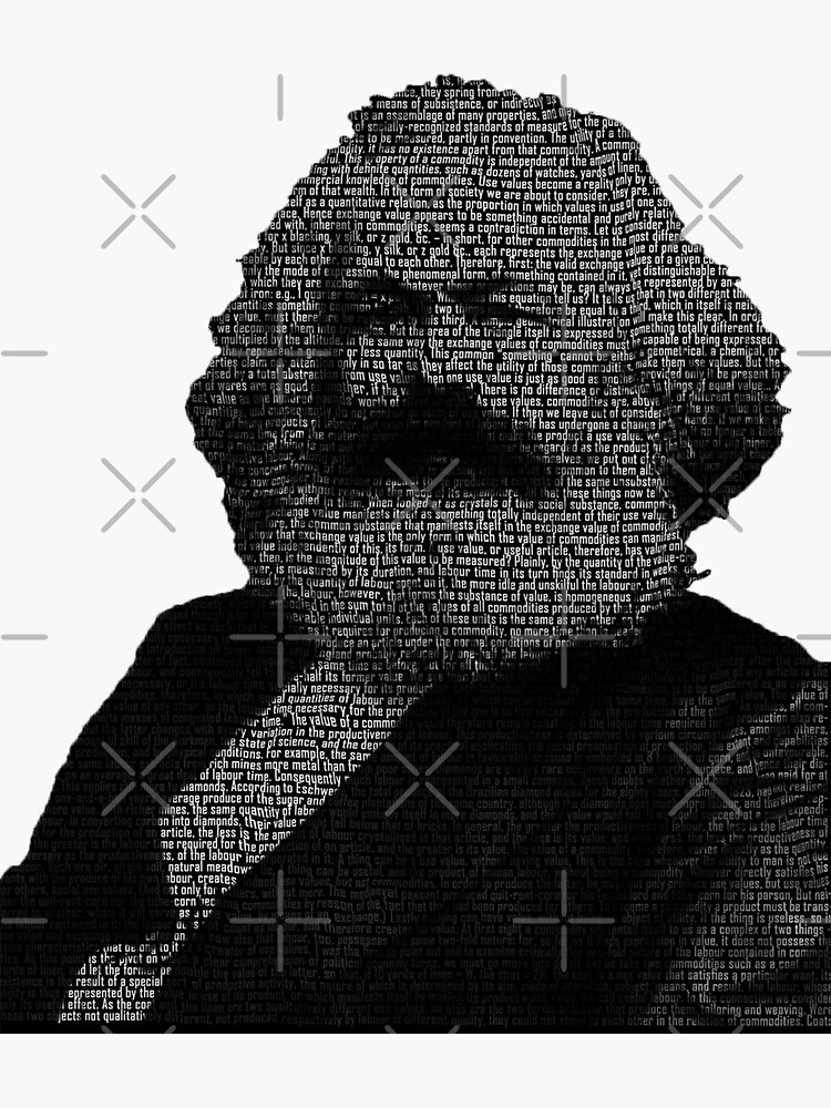 "Karl Marx Word Portrait - using a passage from 'Das Kapital'" Sticker ...