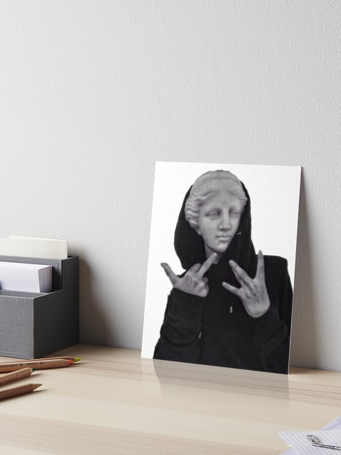 "Greek statue hoodie gang signs" Art Board Print for Sale by ...