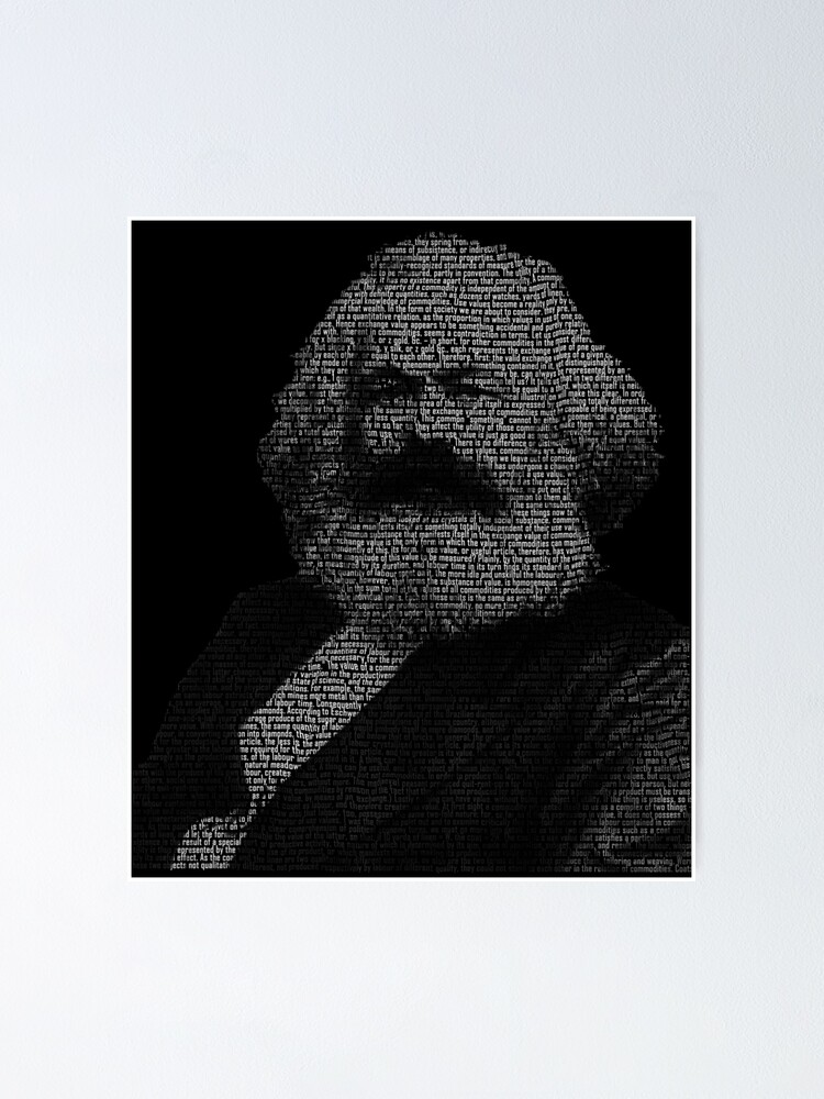 "Karl Marx Word Portrait - using a passage from 'Das Kapital'" Poster ...