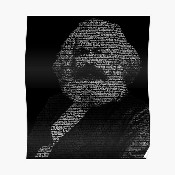 "Karl Marx Word Portrait - using a passage from 'Das Kapital'" Poster ...