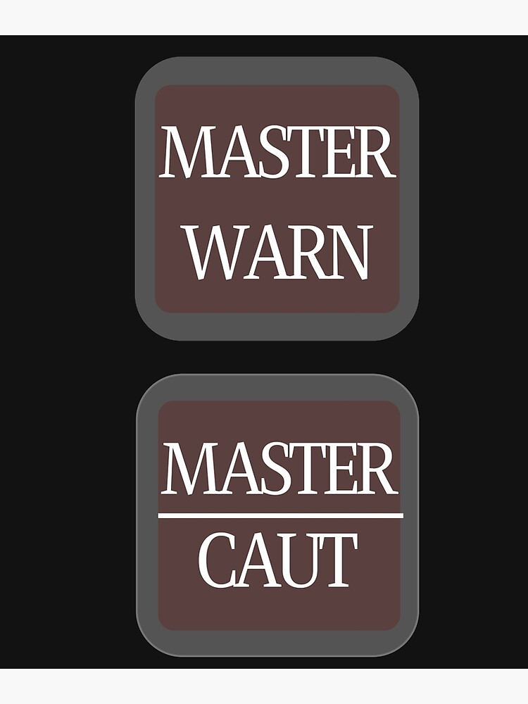 MASTER WARNING - Airplane Panel Sign Premium Matte Vertical Poster