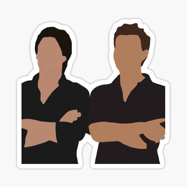 Damon And Stefan Stickers | Redbubble