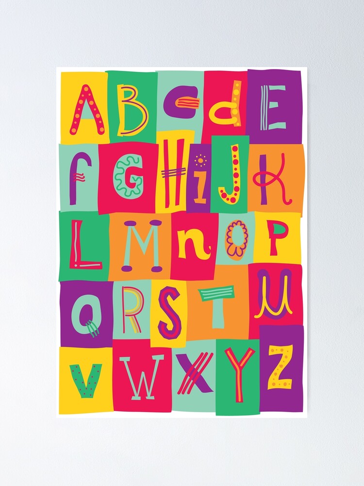 Póster «Letras divertidas y coloridas del alfabeto» de portodesign ...