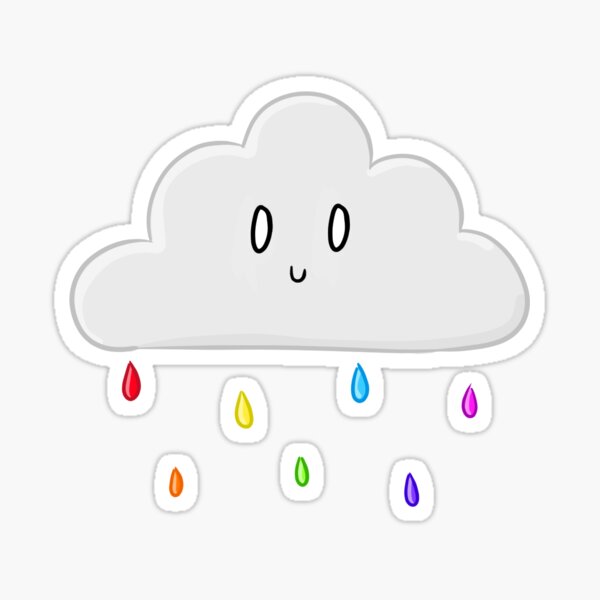 "Rainbow Rain Cloud" Sticker for Sale by poetdevoyd | Redbubble