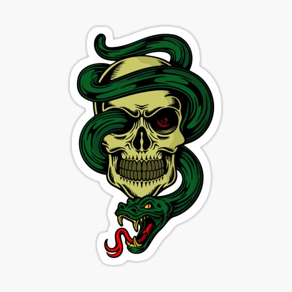 "Skull & Snake" Sticker for Sale by Toxico13 | Redbubble