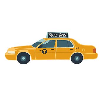 "New York Taxi" Sticker for Sale by Moody Thing | Redbubble